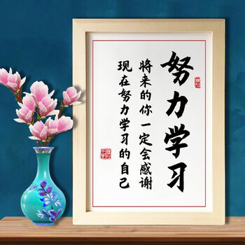 写给儿子的话 激励孩子独立上进女儿励志书画书房摆台挂墙画框学生座右铭实木相框UTK UTK16 将来的你一定会感谢现在努力学习的自己 A5(可摆可挂)