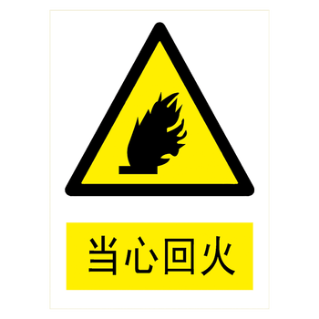 定制安全标识牌警示警告标示贴纸提示牌标志牌小心当心标示牌TBP TBP73  当心回火 30*20厘米 覆膜防水PP贴纸