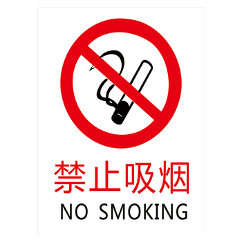 消防安全标志标识牌禁止吸烟NOSMOKING中英文禁烟标示贴提示牌TEP TEP70 禁止吸烟标识 20*15厘米 覆膜防水PP贴纸