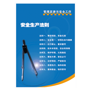 安全生产教育宣传画挂图安全知识海报车间安全生产常识墙贴画贴纸NKH NKH03 安全生产法则 70*50厘米 覆膜防水PP贴纸