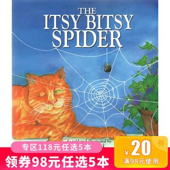 英文原版绘本 The Itsy Bitsy Spider 可爱的小蜘蛛 廖彩杏书单 Iza Trapani 儿歌童谣绘本睡前故事启蒙阅读英语辅导训练书