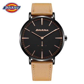 Dickies 手表男女同款42mm白表盘黑边皮带时尚休闲简约石英男士女士情侣手表 卡其皮带 男表 均码【图片 价格 品牌 报价】-京东