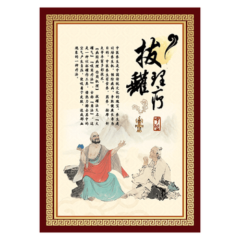 中医文化宣传挂图针灸理疗室工作制度牌职责宣传画墙贴画防水贴纸WSH50 WSH50-04 中医拔罐理疗 60*40厘米 覆膜防水PP贴纸