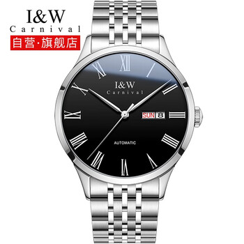 瑞士爱沃驰(I&W)男士手表男全自动机械表 男表经典系列轻奢时尚镂空超薄钢带防水IW腕表 银针罗马黑面 男款【图片 价格 品牌 报价】-京东