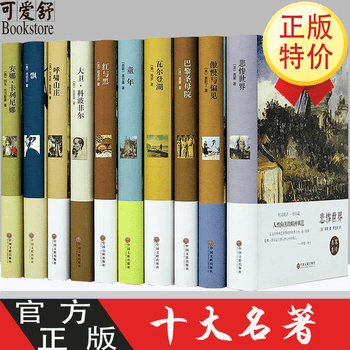 世界十大名著全套正版精装10册巴黎圣母院飘童年红与黑呼啸山庄悲惨世界瓦尔登湖傲慢与偏见青少年学生