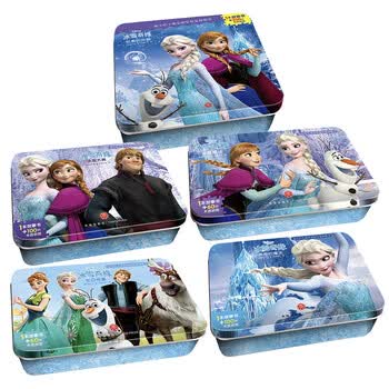 冰雪奇缘系列拼图 迪士尼卡通全明星铁盒拼图书（全5册）