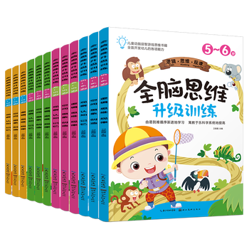 儿童全脑思维开发能力训练游戏书籍 左右脑智力开发 观察 认知 记忆 逻辑思维能力 想象创造力 全脑思维训练12册