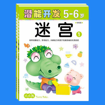 小小孩潜能开发丛书5-6岁迷宫共2册 儿童左脑右脑智力开发观察力训练找不同走迷宫书幼儿园大班益智书籍