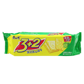 康师傅 3+2苏打夹心饼干 125g 袋装 多种口味办公室休闲零食 (清新柠檬味)【图片 价格 品牌 报价】-京东