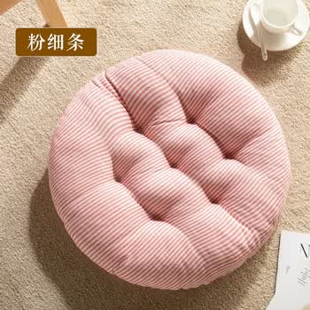 圆形坐垫办公久坐卧室地上座垫椅子椅垫屁股垫学生坐垫宿舍凳子 粉 40X40CM(很软很厚好棉麻)