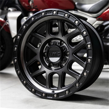 KMC防脱轮毂适配牧马人坦克300 坦克500长城炮普拉多 酷路泽FJ五十铃D-MAX 负值越野轮毂 KMC544(钛灰金） 17X8.5 ...