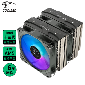 COOLLEO 酷里奥倚天P60T幻彩版风冷cpu双塔散热器台式机rgb双风扇神光同步6热管降温神器 P60T【幻彩版】【图片 价格 品牌 报价】-京东