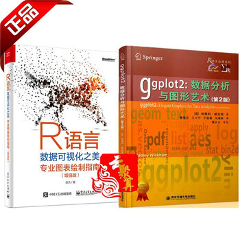 全2本 R语言数据可视化之美图表绘制指南 第2二版+ggplot2-数据分析与图形艺术 绘制学