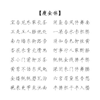 2022年公务员申论范文考试字帖国考公考楷书行楷临摹钢笔练字帖 瘦金体