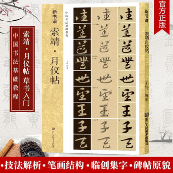 峄山碑：新书谱【单本选择】秦李斯(原碑帖+教程)篆书毛笔字帖集字作品技法教材放大版拓本临摹图 新书谱-索靖月仪帖