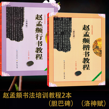 赵孟頫胆巴碑楷书 洛神赋行书教程 中国书法培训教程共2本 临摹练赵体书法毛笔字帖培训教材书 崇文书局