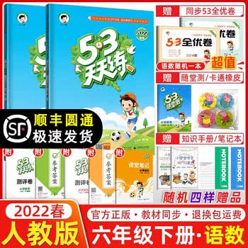 2022春新版53天天练六年级下册语文+数学全套2本部编人教版五三5.3天天练6年级下册同步练习题试卷