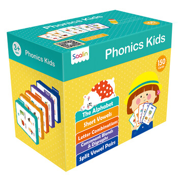莎林英语自然拼读phonics kids单词幼儿英文闪卡支持 新款小达人点读笔16G 黄色 单拍点读笔