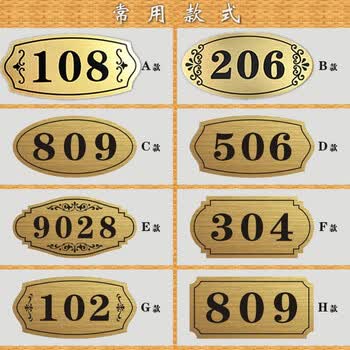 门牌号定制酒店宾馆房号牌标识公司办公科室牌数字号码牌包厢门牌. 18*9cm【推荐】