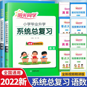 阳光同学小学毕业升学系统总复习语文数学英语科学小升初同步练习册六年级下册专项训练真题模拟必刷题 语文+数学 全国通用
