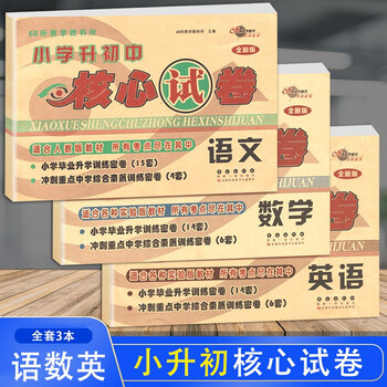 冲刺2021小考 核心试卷小学升初中 数学语文英语共3本通用版 小升初模拟试卷 小学生6年级总复习