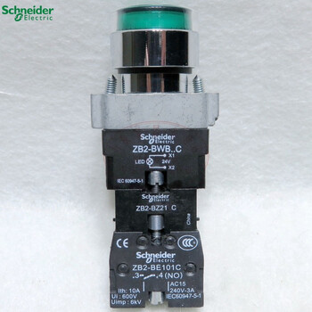 施耐德电气Schneider带灯自锁按钮开关 ZB2-BWB..C BWM..C+ZB2-BZ21C 绿色 1常开 自锁 24V【图片 价格 ...