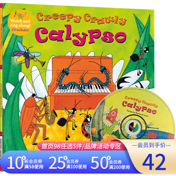 Creepy Crawly Calypso 英文原版儿童绘本 Barefoot Books 廖彩杏有声书单 附CD 常青藤爸爸推荐 边听边学 亲子教育互动启蒙学习