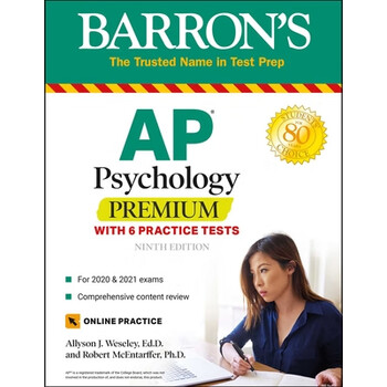 现货AP Psychology Premium英文原版 AP巴朗心理学高级版 第9版 含6个练习测试