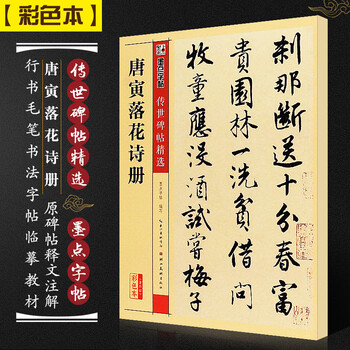 正版唐寅落花诗册 墨点字帖传世碑帖精选彩色本第三辑 行书毛笔书法字帖临摹教材 湖北美术唐伯虎落花诗册