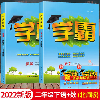学霸二年级上册下册语文数学人教版北师大版小学同步练习测试作业本乔木图书经纶学典课时达标习题 2年级下册 语文人教+数学北师