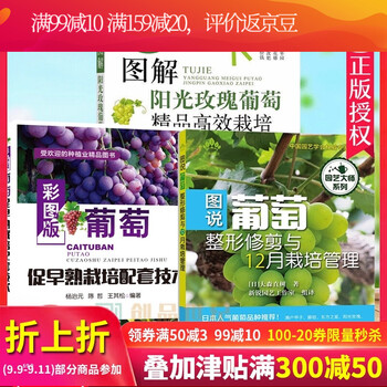 全3册图解阳光玫瑰葡萄精品高效栽培+图说葡萄整形修剪与12月栽培管理+葡萄促早熟栽培配套技术葡萄