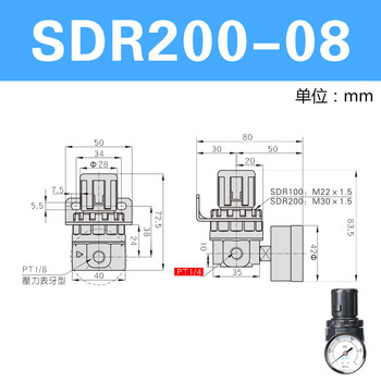迷你微型减压调压阀 SDR100061 SDR200081 带表带支架【图片 价格 品牌 报价】-京东