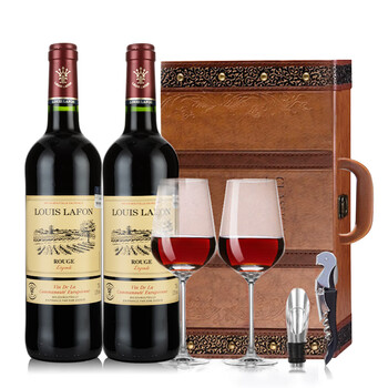 【路易拉菲京东自营】路易拉菲（LOUIS LAFON）法国原瓶进口红酒 珍藏干红葡萄酒 750ml红酒礼盒配双支酒杯【行情 报价 价格 评测】-京东
