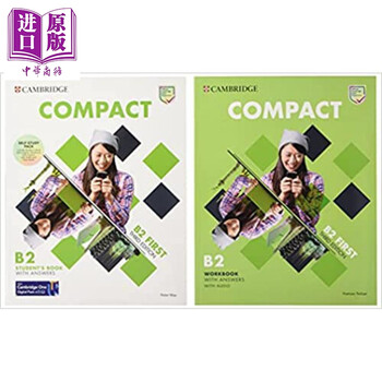 剑桥官方原版Compact通用五级FCE考试备考自学套装B2等级 学生书+练习册 有答案配音频线上资源 成人英语
