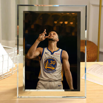 【球星推荐】库里汤普森相框含照片可定制6寸NBA水花兄弟简约精致玻璃摆台画框 库里1