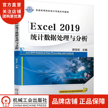 正版 Excel2019统计数据处理与分析薛亚宏8068653