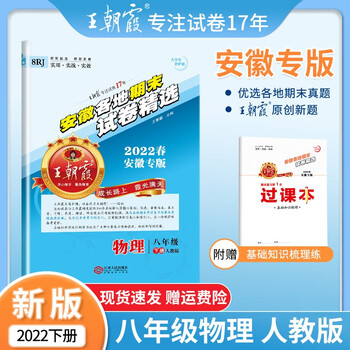 2022新版王朝霞各地期末试卷八年级下册安徽专版试卷部编版语文数学英语物理专项训练期末冲刺总复习 八年级物理（人教版）