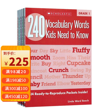 英文原版学乐240 Vocabulary Words Kids Need to Know 6册练习册