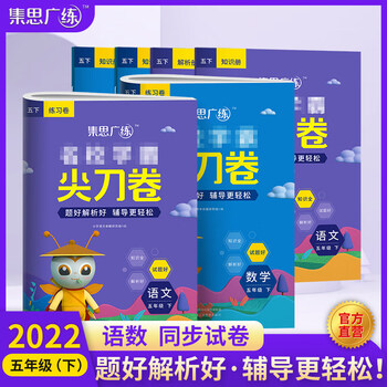 新版名校学霸尖刀卷五年级语文上下册语文数学英语人教版试卷同步练习册人教版尖子生同步练习详解 小学尖刀卷家长辅导专用5年级语数英试卷 2本 语文人教+数学人教-下册