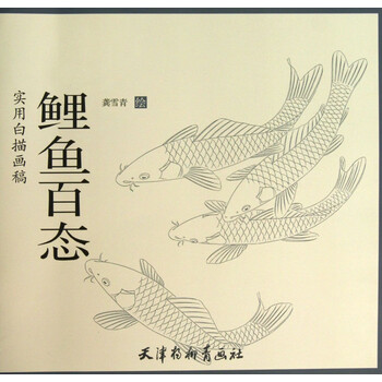 鲤鱼百态(实用白描画稿)