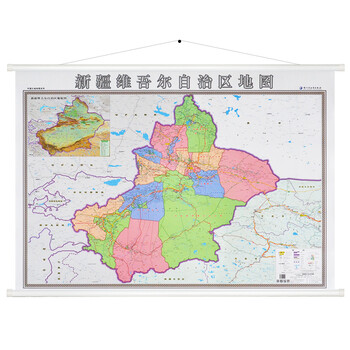 【高清双面版】乌鲁木齐市地图挂图 新疆维吾尔自治区地图1.4*1米 正反面印刷 精