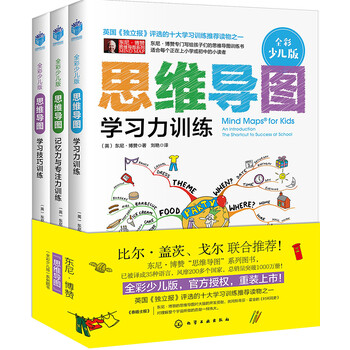思维导图少儿版（全彩套装3册）：学习力+记忆力与专注力+学习技巧 适合小学高年级和中学生