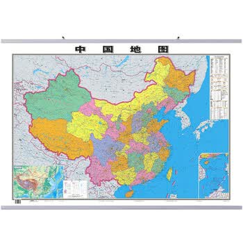 中国地图挂图2022全新版 高清双面覆膜防水1.1*0.8米 家用办公室商务学生地理地图