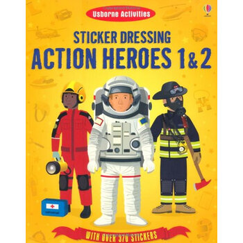 Sticker Dressing: Action Heroes 1 & 2 Usborne英文原版