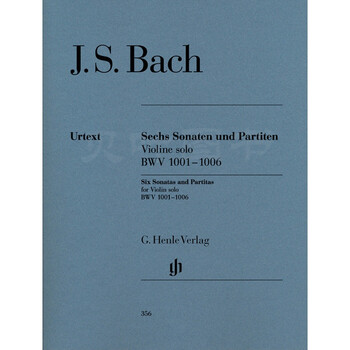 亨乐原版 巴赫六首无伴奏小提琴组曲 Bach Sonaten und Partiten HN356