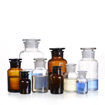 玻璃广口瓶 初中化学实验器材 教学仪器 大口试剂瓶 毫升 60mL 透明白色