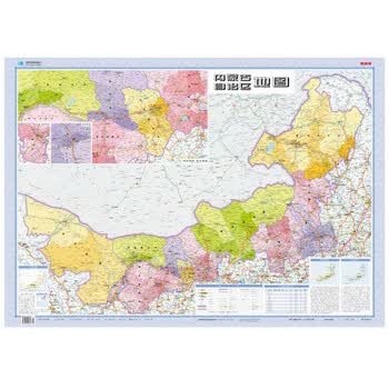 内蒙古地图 套封折叠图 约1.1*0.8m 全省交通政区 星球社分省系列