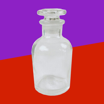 透明玻璃细口瓶 初中化学实验器材 教学仪器 白色小口试剂瓶 250mL 250毫升