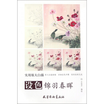 设色锦羽春晖/实用原大白描