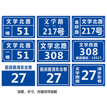 门牌铝板反光门牌号亚克力号码牌家用宿舍小区街道办公室标牌定制 亚克力材质30*22cm